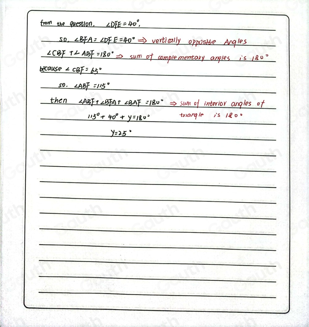 Solved: 14 The diagram shows four straight lines ABC, CDE, AFD and BFE ...
