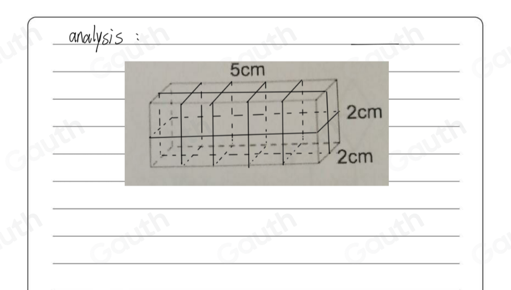 Solved: 3. Shown below is a cuboid. Draw a net for the cuboid. Each ...