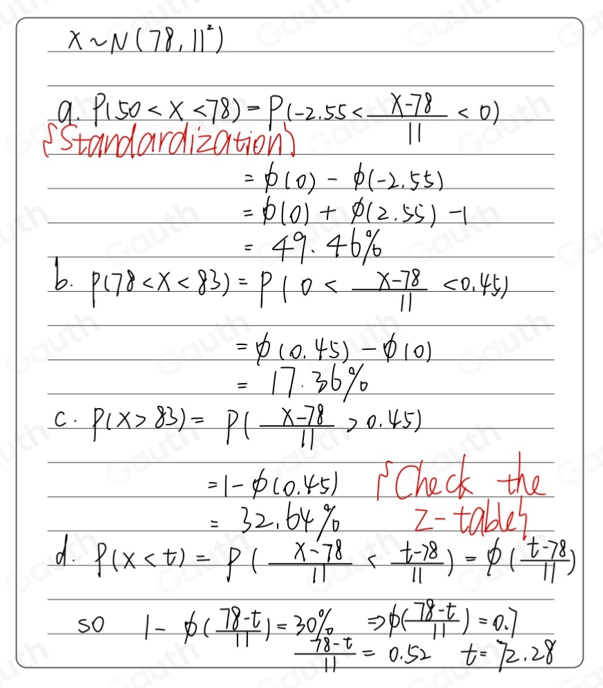 Solved: 1. The average score of 500 students who took the Math exam is ...