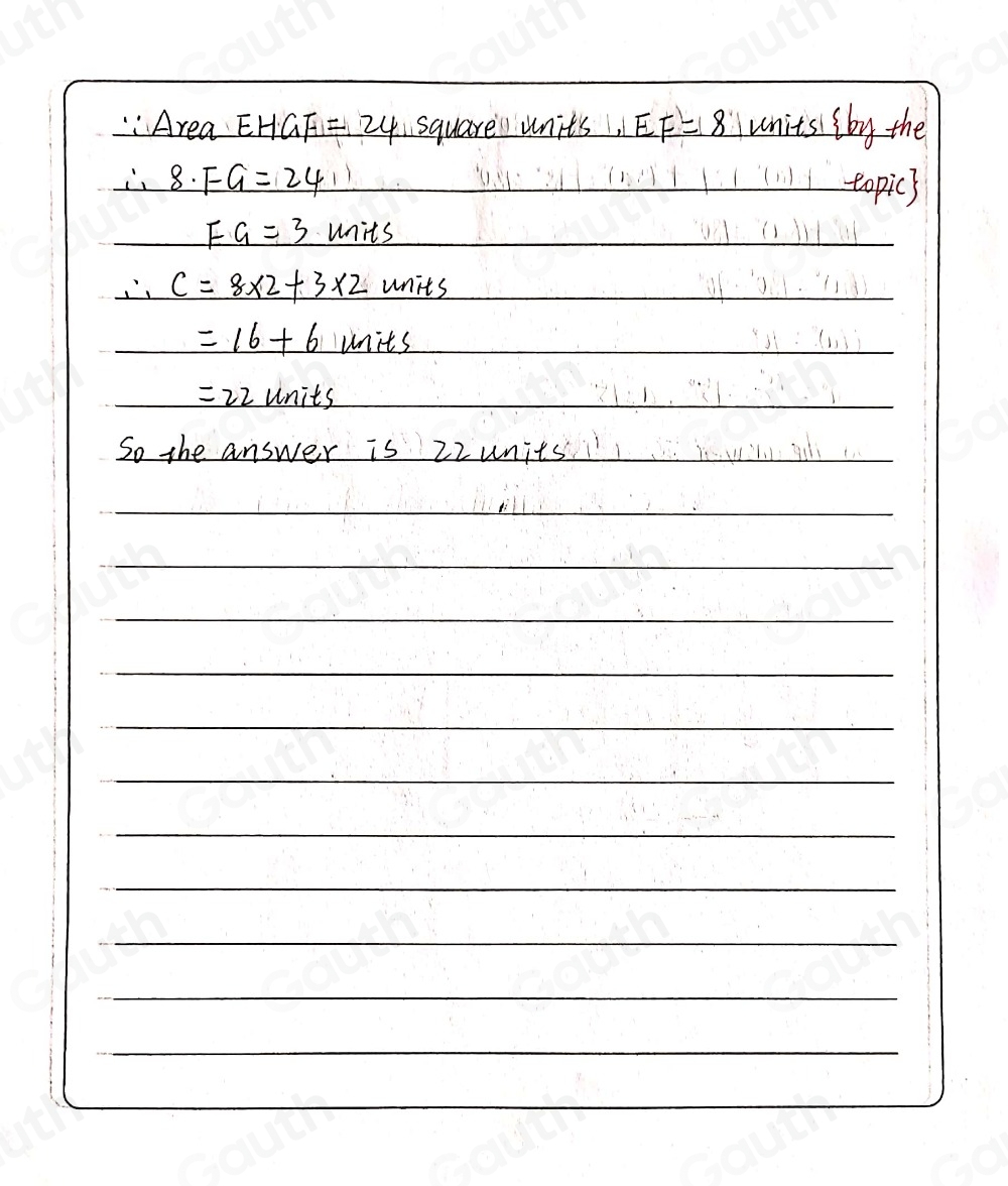 Solved: 4. What is the perimeter of the rectangle below? 2 units 22 ...